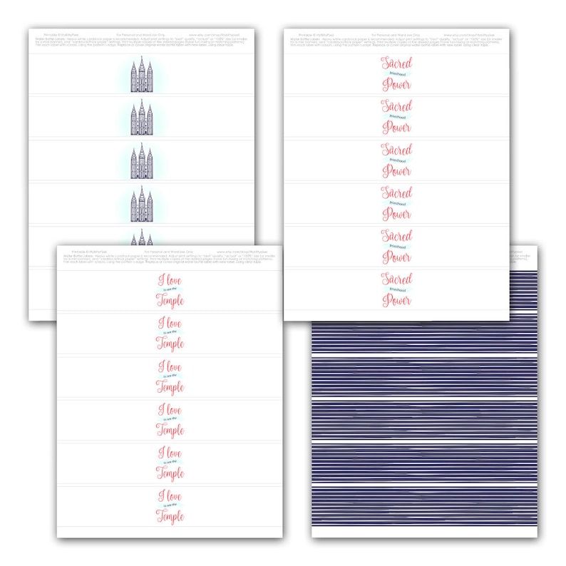 Temple and Priesthood Preparation Bottle Labels LDS Primary | Etsy