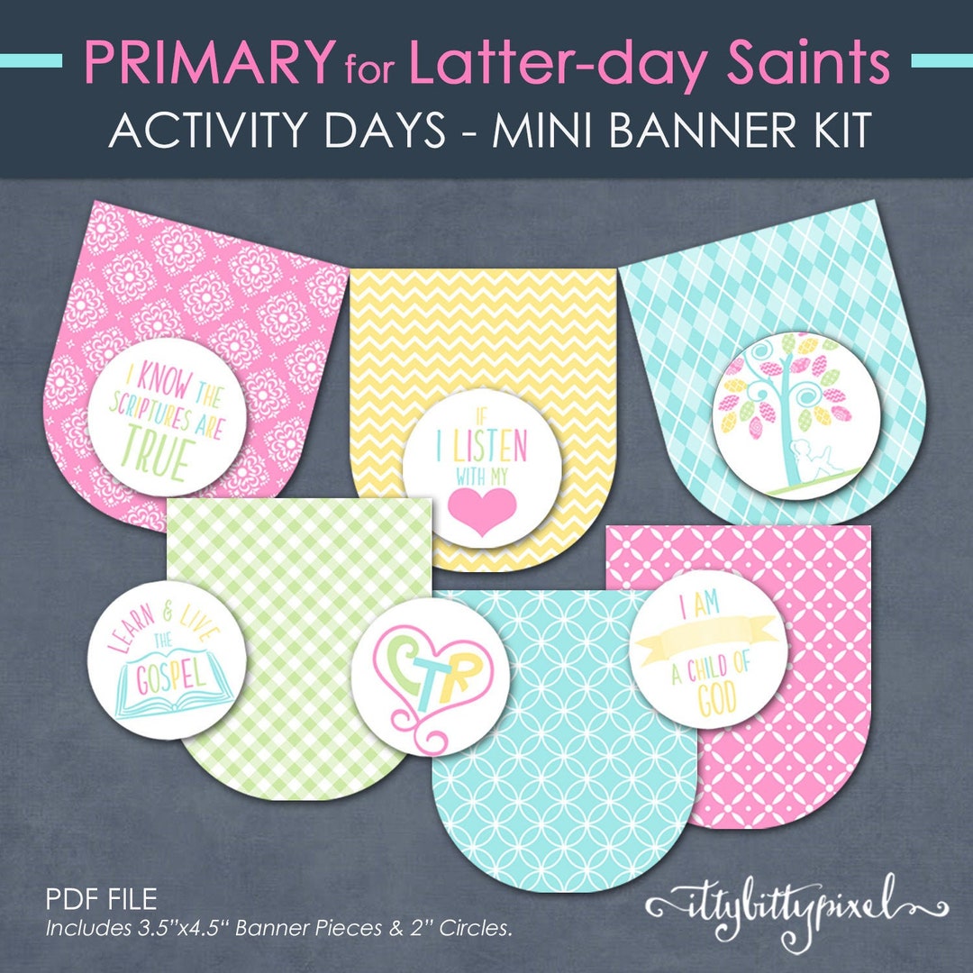 Activity Days Mini Banner Kit - LDS DIY Craft Pdf PRINTABLE Digital ...