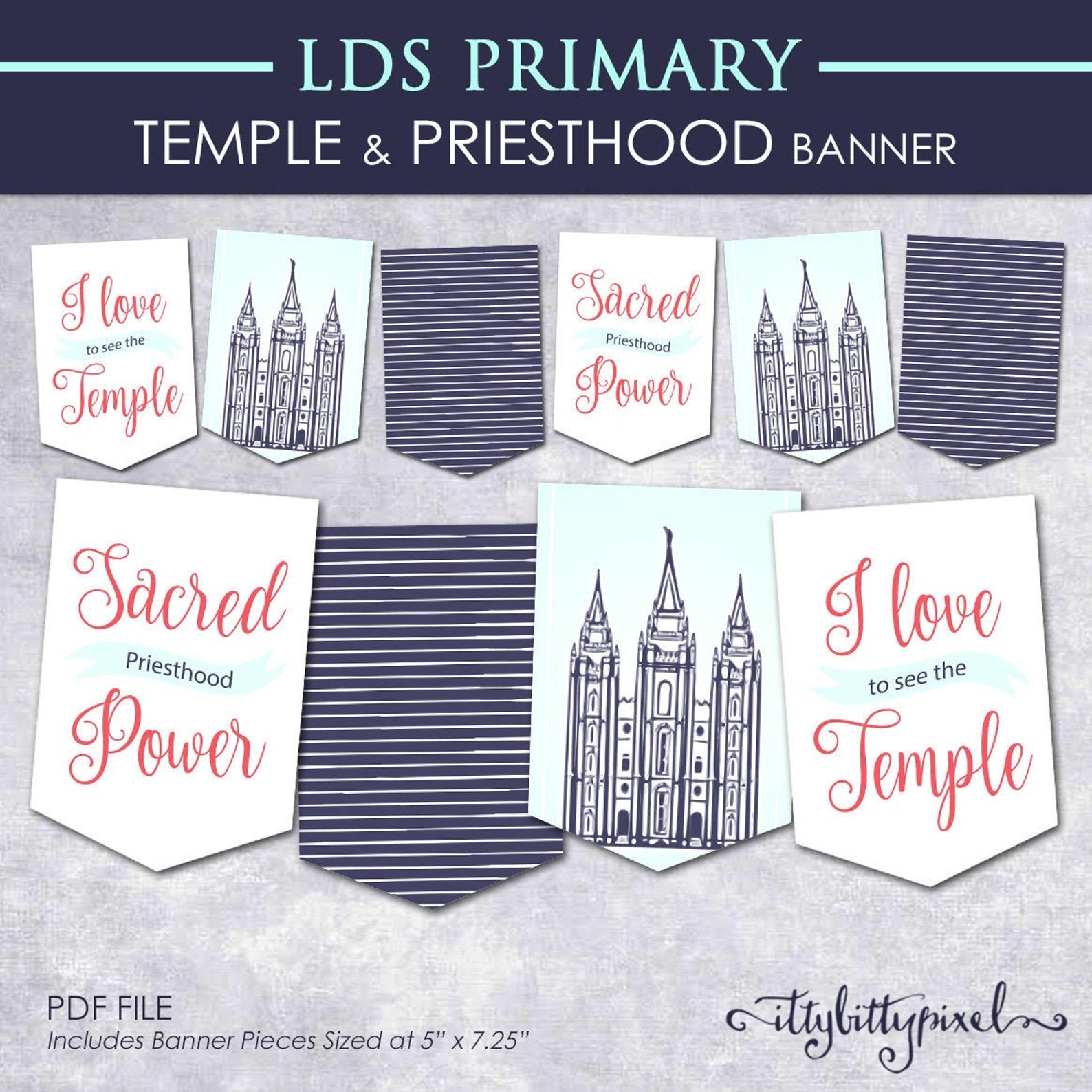 Temple and Priesthood Preparation Banner LDS Primary 2020 - Etsy