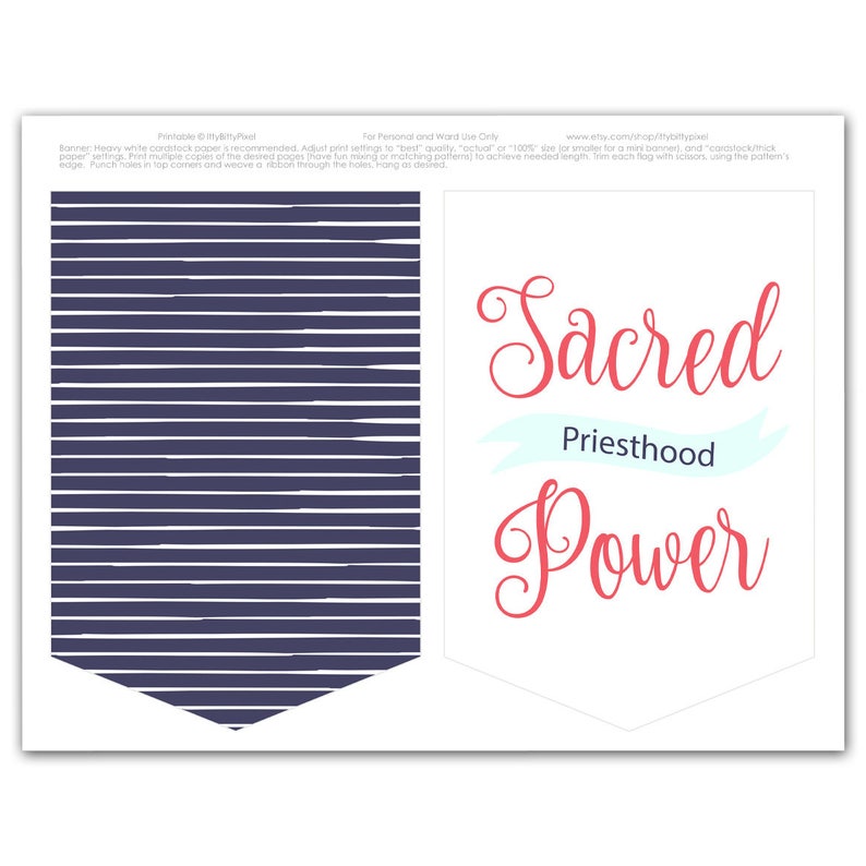 Temple and Priesthood Preparation Banner LDS Primary 2020 - Etsy