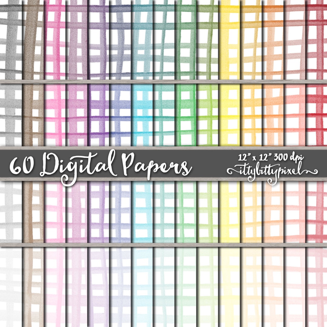 Watercolor Grid Scrapbook Paper, Crosshatch Scrapbooking Paper, Painted ...
