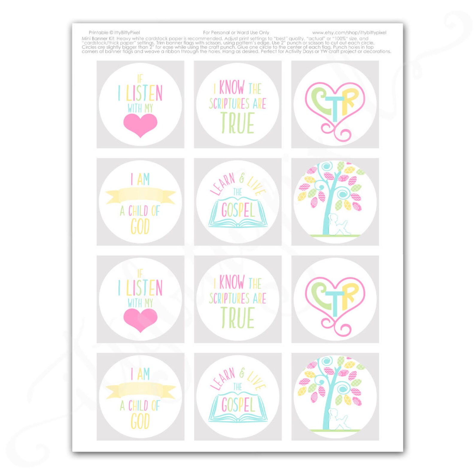Activity Days Mini Banner Kit LDS DIY Craft Pdf PRINTABLE - Etsy