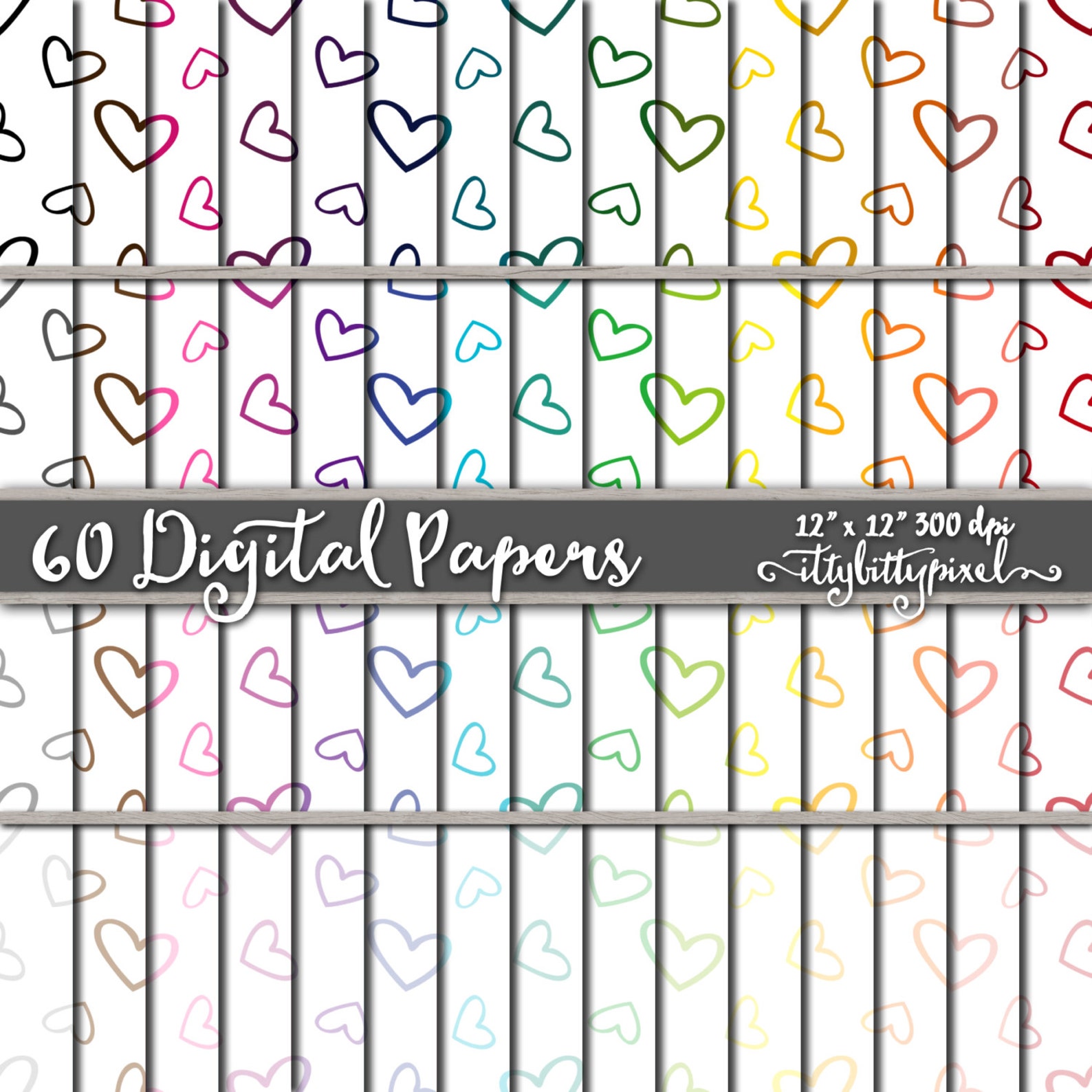 Heart Scrapbook Paper Heart Scrapbooking Paper Heart Digital - Etsy