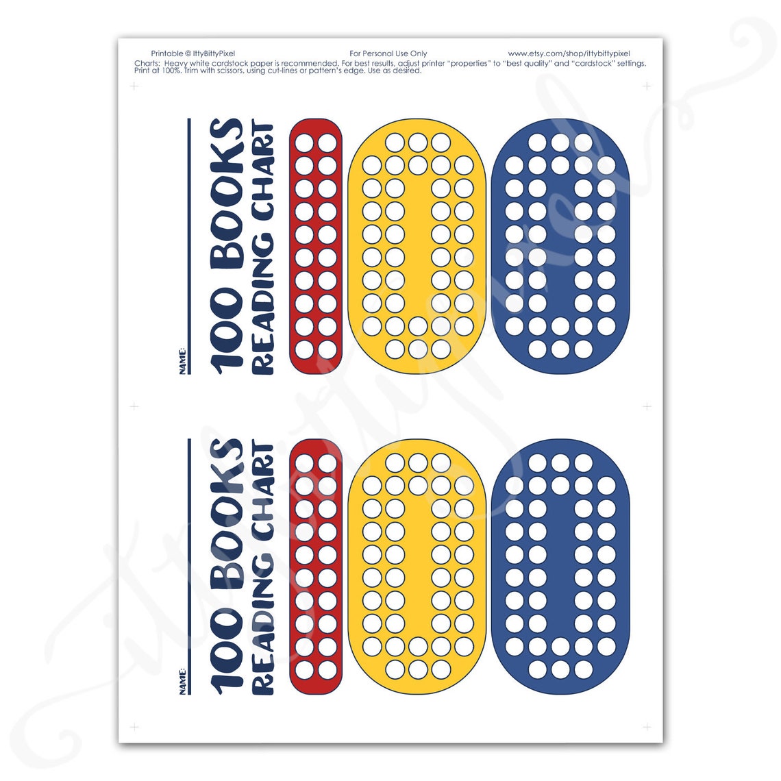 100 Picture Book Reading Chart Literacy Encouragement Tool - Etsy