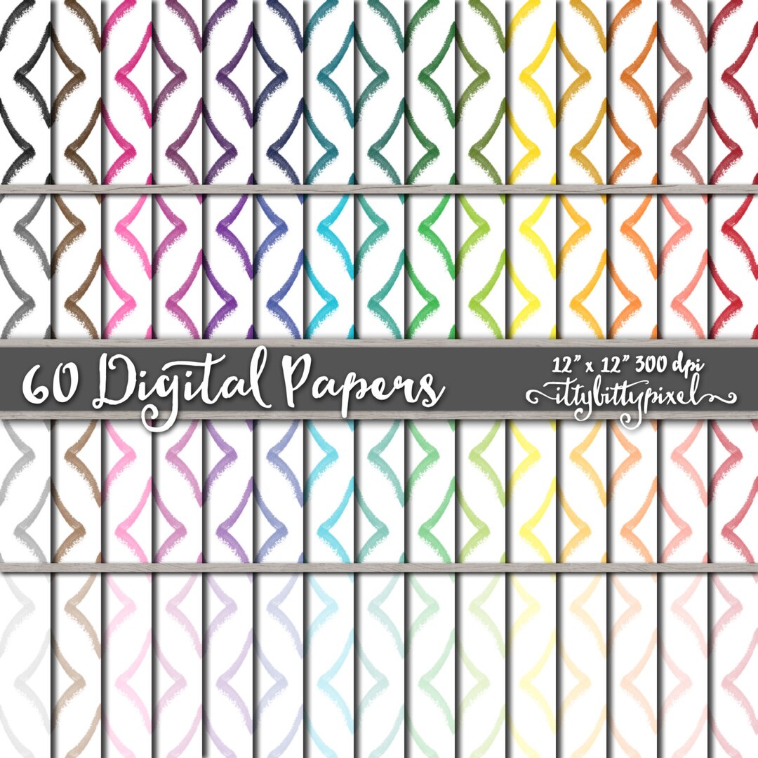 Watercolor Painted Diamond Digital Paper, Scrapbooking Paper, Diamond ...
