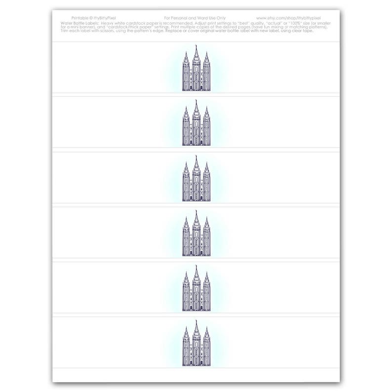 Temple and Priesthood Preparation Bottle Labels LDS Primary | Etsy