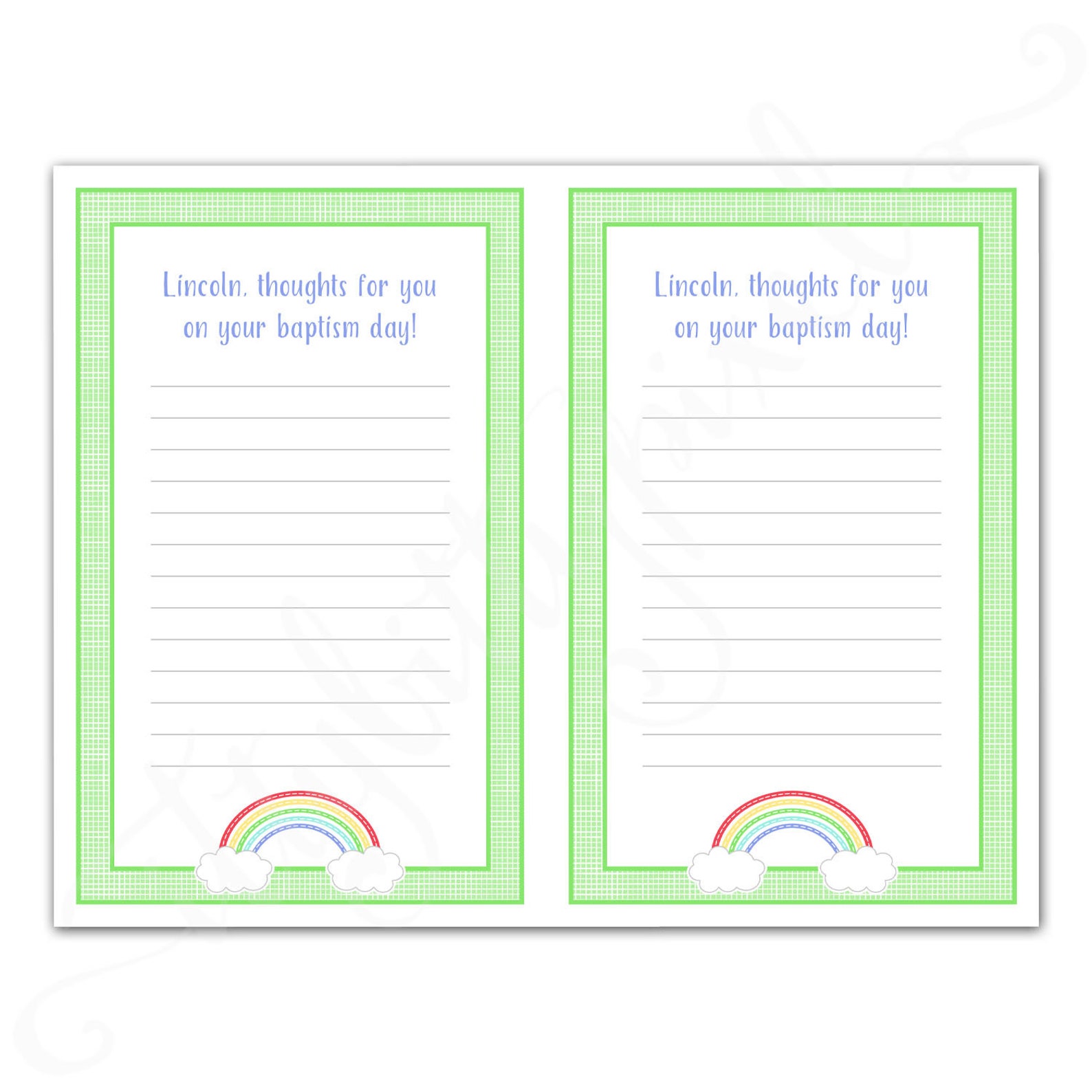 LDS Baptism Thought Handout EDITABLE PDF Half Page Printable - Etsy