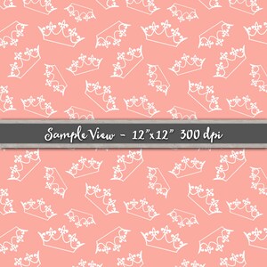 Princess Crown Scrapbook Paper, Crown Scrapbooking Paper, Crown Digital ...