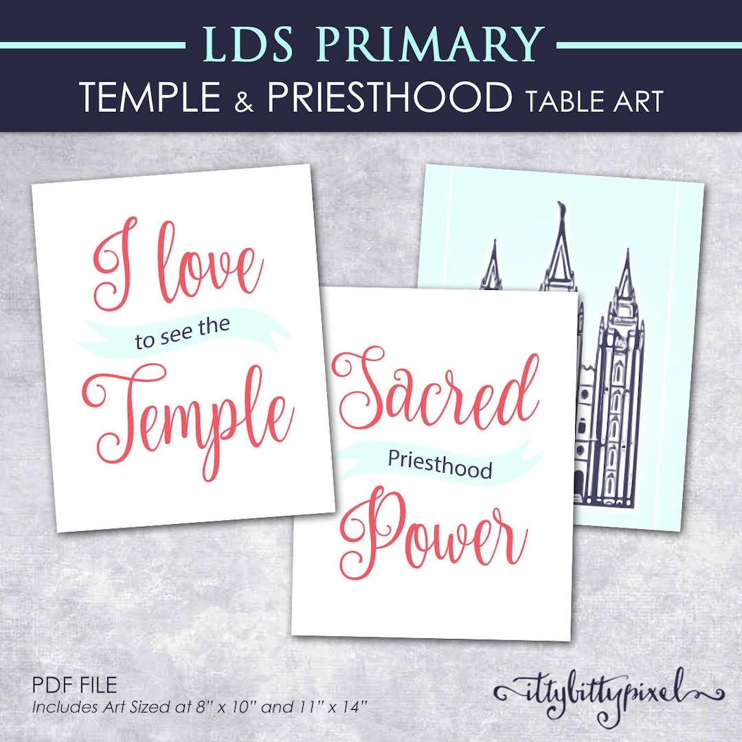 Temple and Priesthood Preparation Table Art - LDS Primary 2020 ...