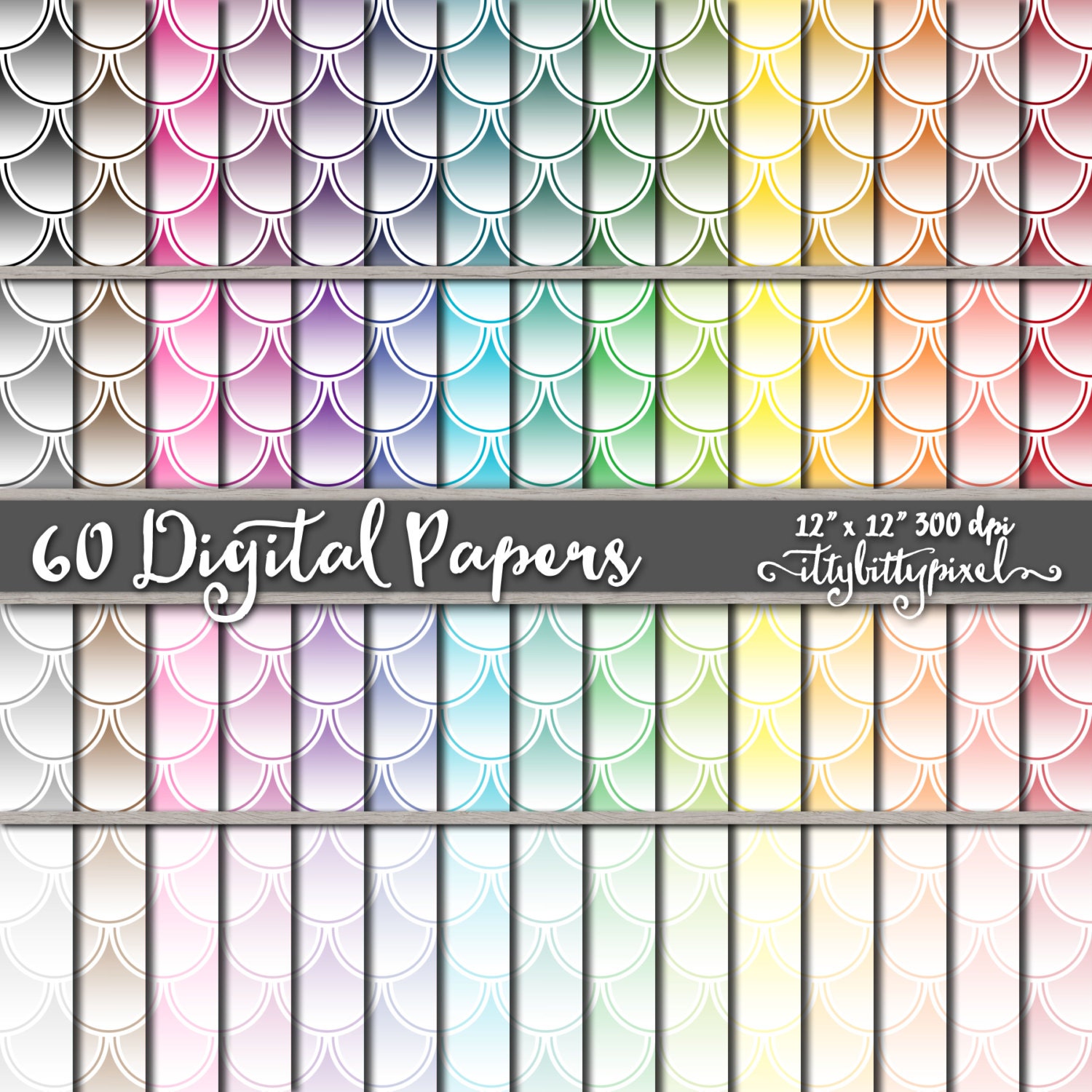 Craft Supplies & Tools Scrapbooking 100 x Scallop Digital Paper .Jpeg ...