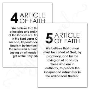 LDS Article of Faith Posters - PRINTABLE Sign Church of Jesus Christ ...