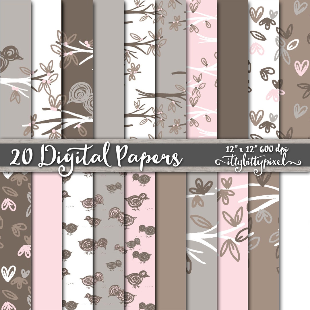 Bird Scrapbook Paper, Bird Scrapbooking Paper, Bird Digital Paper Pack ...