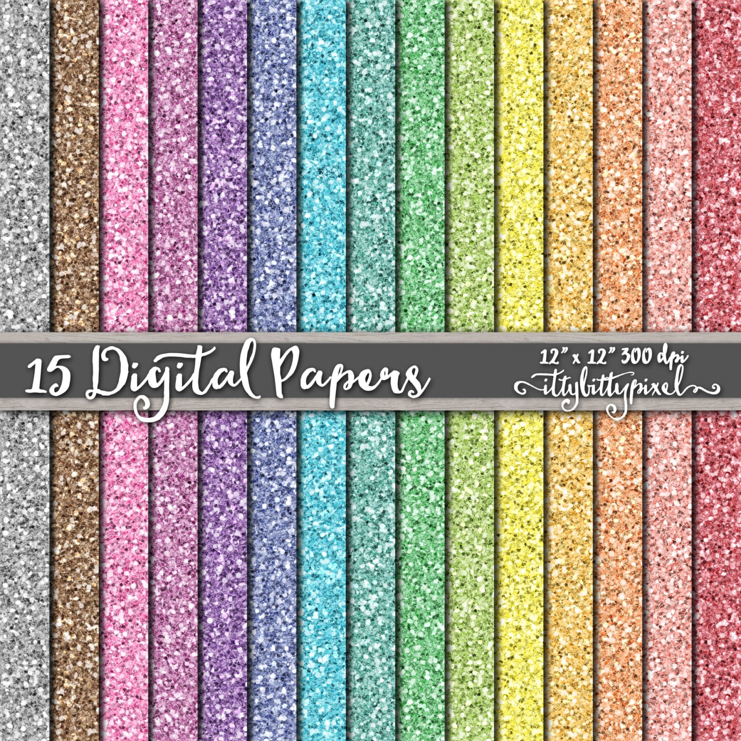 Glitter Digital Paper Light Rainbow Colors Sparkle - Etsy