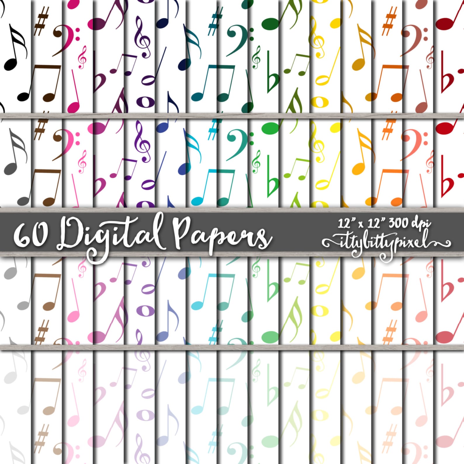 Musical Digital Paper Music Paper Music Scrapbook Paper | Etsy