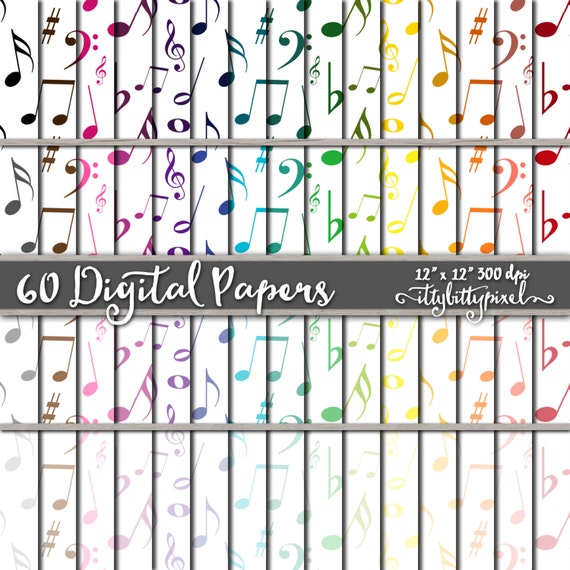 Musical Digital Paper Music Paper Music Scrapbook Paper - Etsy