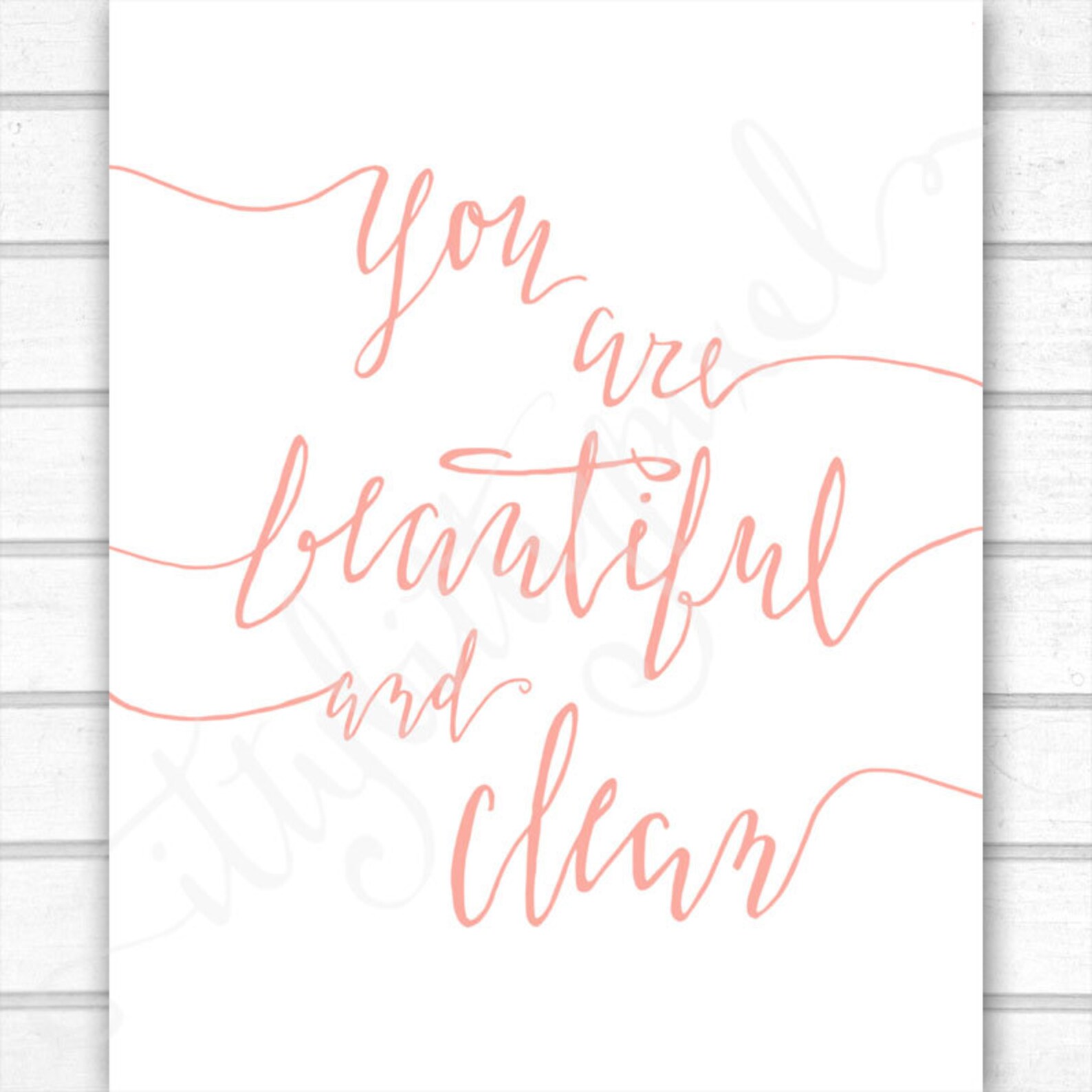 You Are Beautiful & Clean LDS Digital Wall Art Print PRINTABLE Baptism ...