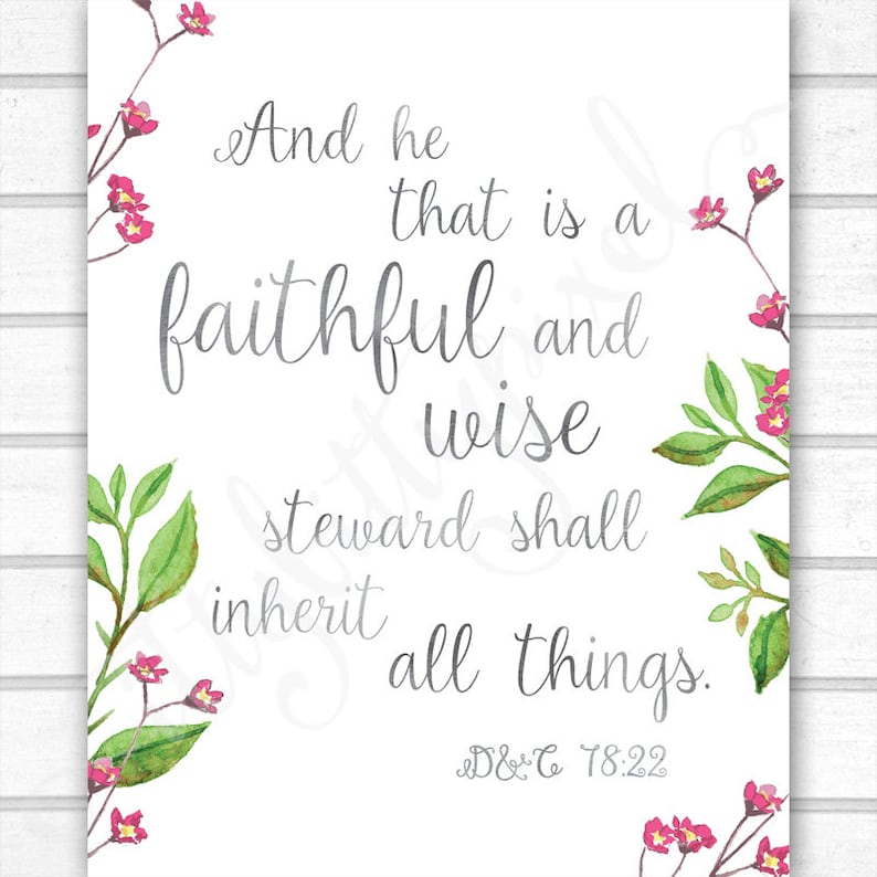 Faithful and Wise - LDS Digital Wall Art Print PRINTABLE Scripture ...
