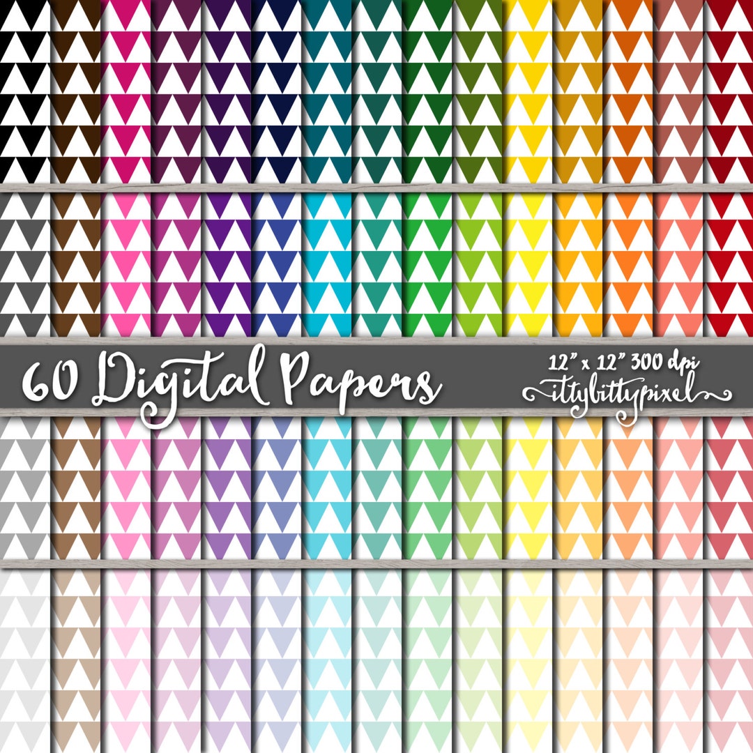 Triangle Scrapbook Paper, Triangle Scrapbooking Paper, Geometric ...