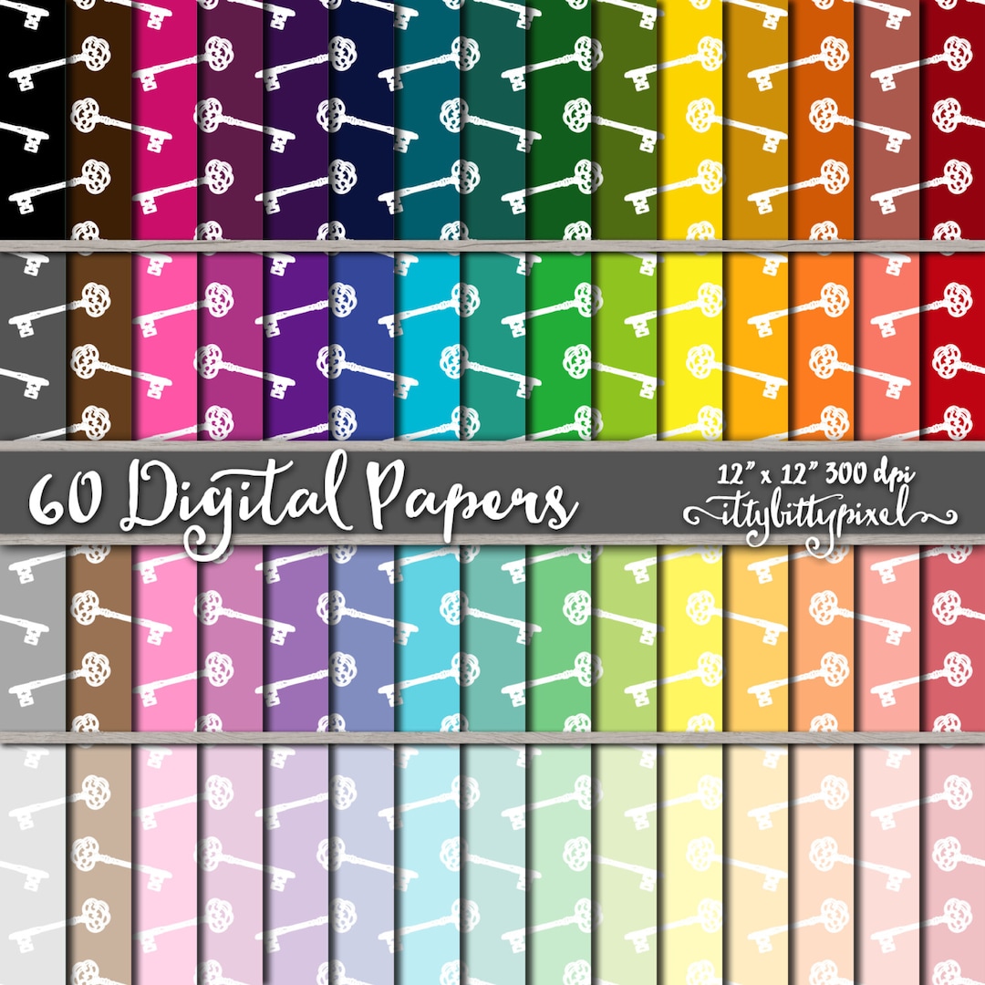 Vintage Antique Key Scrapbook Paper, Skeleton Key Scrapbooking Paper ...