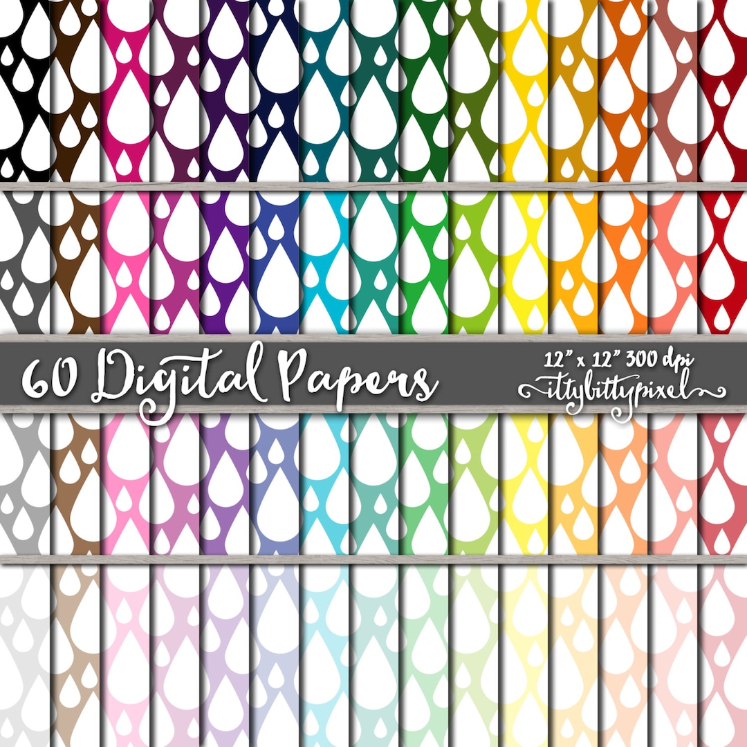 Raindrop Scrapbook Paper, Rain Drop Scrapbooking Paper, Rain Drop ...