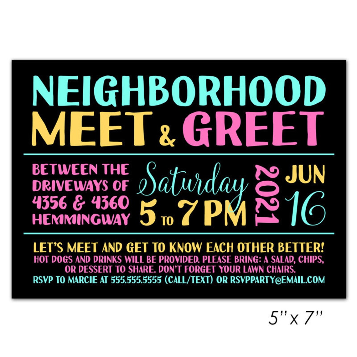 Neighborhood Meet & Greet Invitation - Block Party Gathering ...
