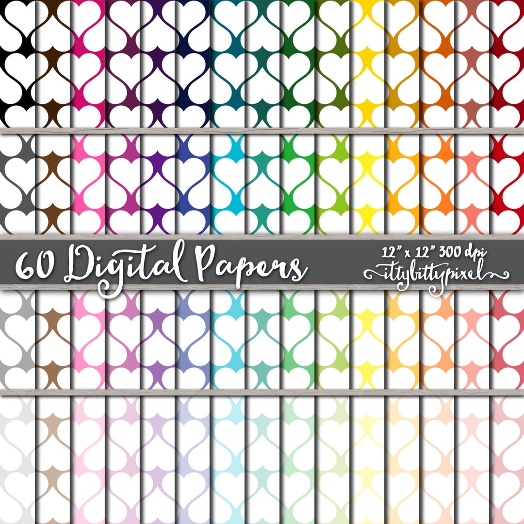 Heart Scrapbook Paper Heart Scrapbooking Paper Heart Digital - Etsy ...