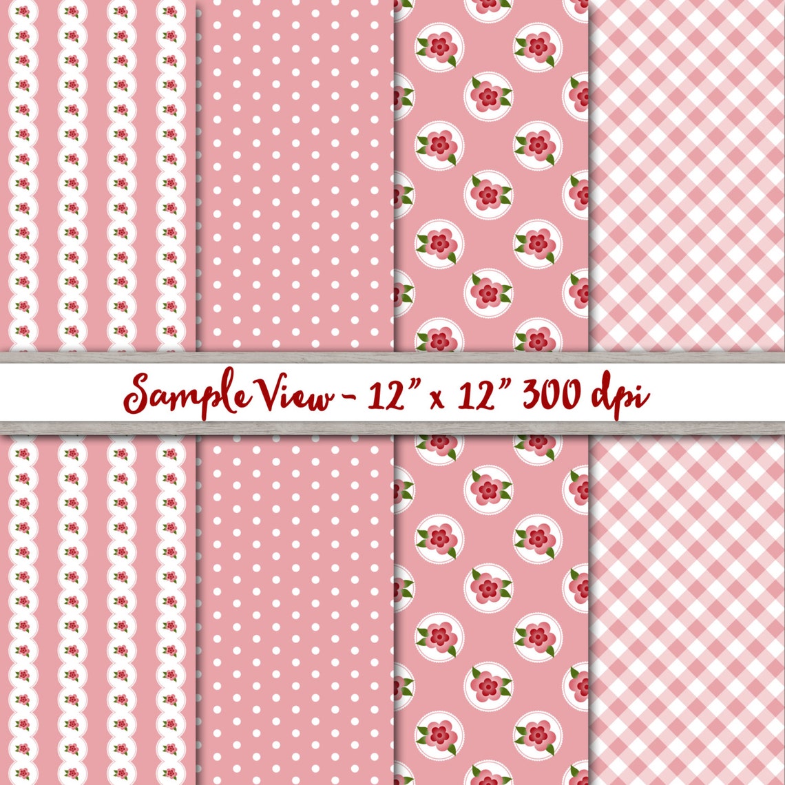 Grey Pink Shabby Chic Scrapbook Paper Digital Shabby Chic - Etsy