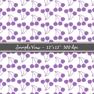 Cherry Scrapbook Paper, Fruit Scrapbooking Paper, Cherry Digital Paper ...