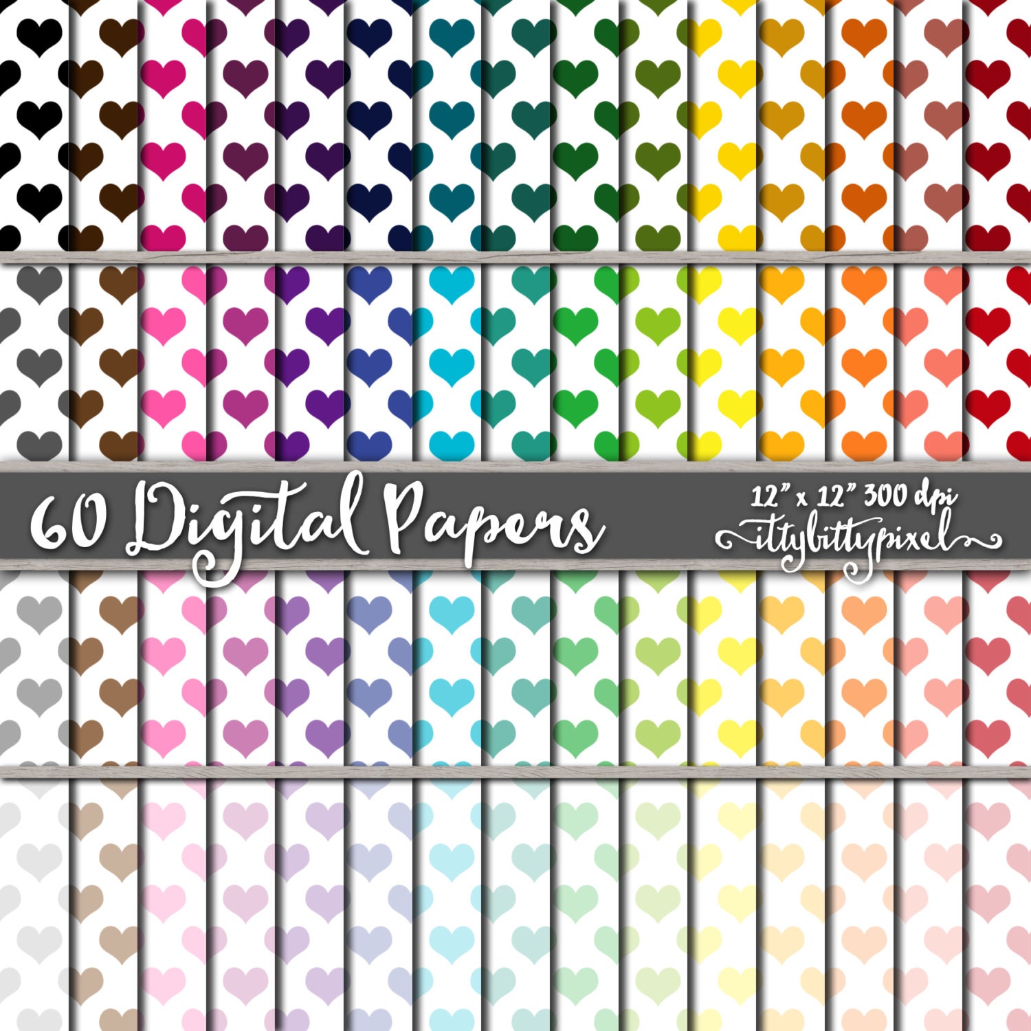 Heart Scrapbook Paper Heart Scrapbooking Paper Heart Digital - Etsy