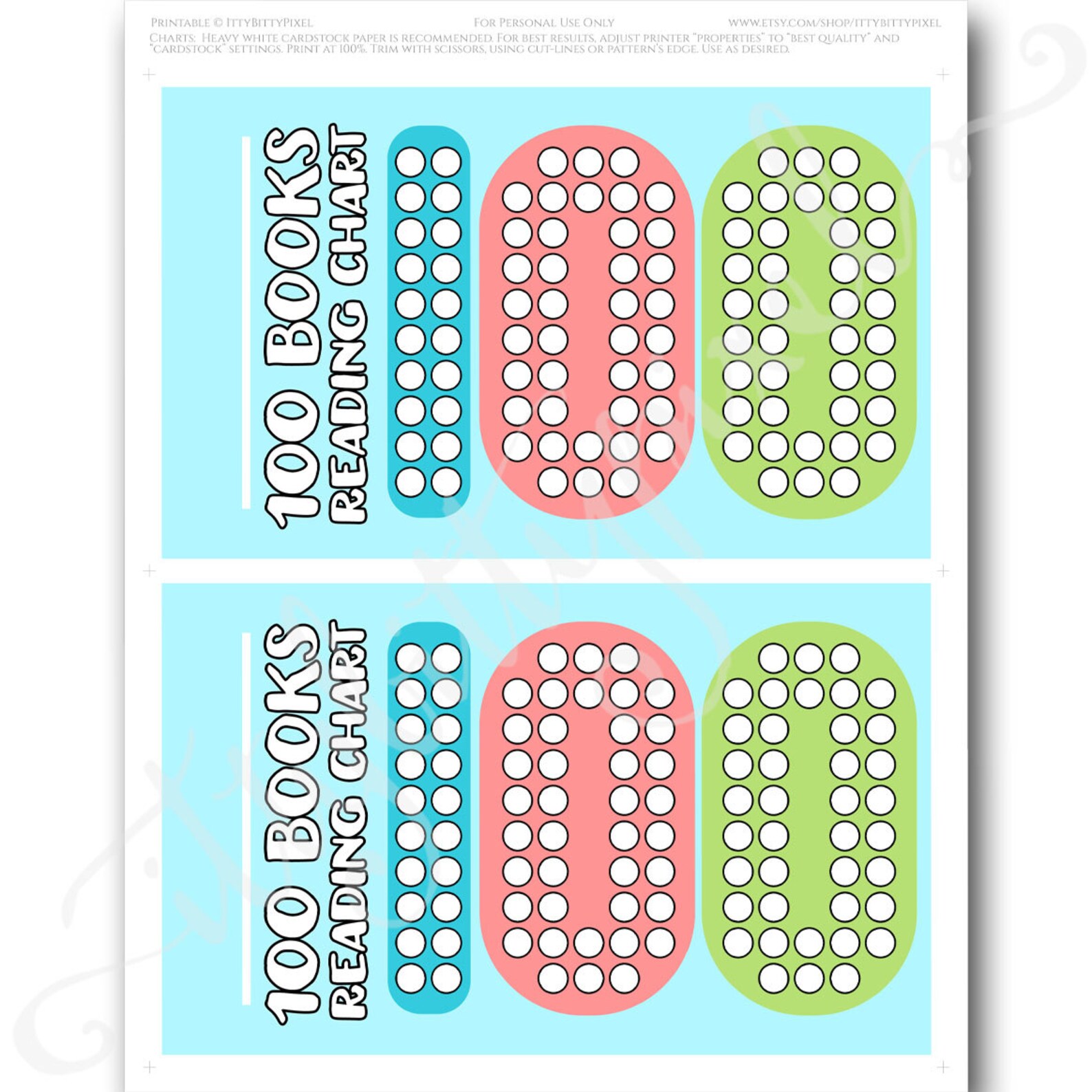 100 Picture Book Reading Chart Literacy Encouragement Tool | Etsy