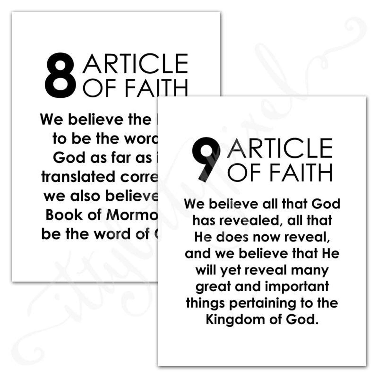 LDS Article of Faith Posters PRINTABLE Sign Church of Jesus - Etsy