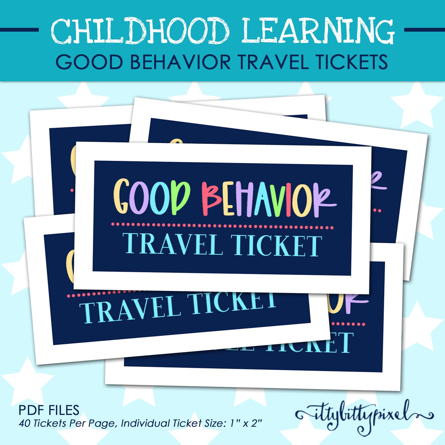 Kids Good Behavior Travel Tickets- Printable Digital PDF Road Trip ...