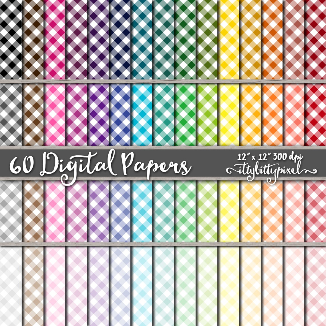 Gingham Scrapbook Paper, Gingham Scrapbooking Paper, Gingham Digital ...