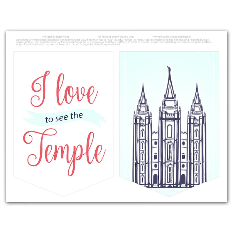 Temple and Priesthood Preparation Banner LDS Primary 2020 - Etsy