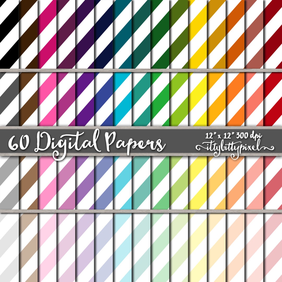 Diagonal Stripe Scrapbook Paper, Stripe Scrapbooking Paper, Candy ...