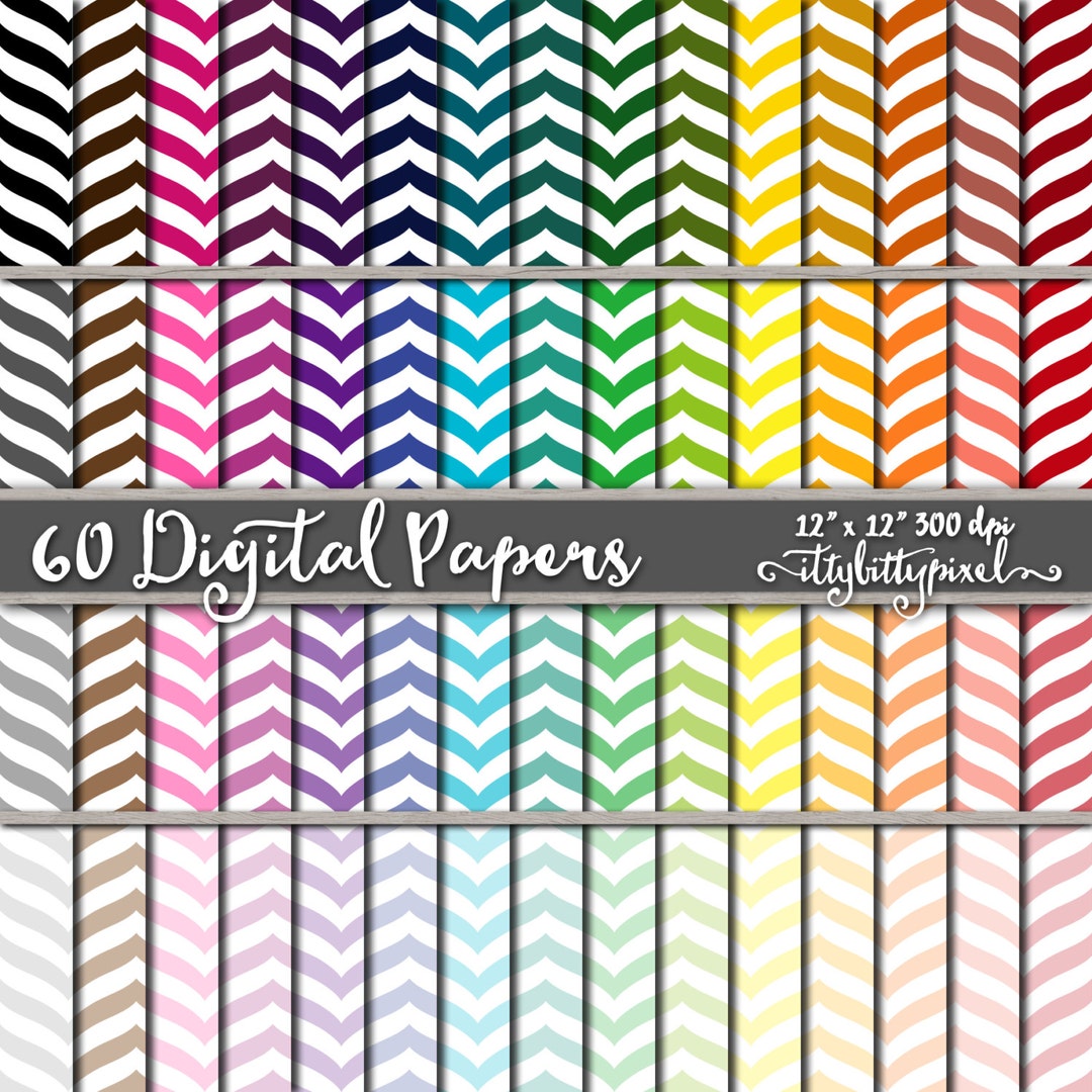 Curved Chevron Scrapbook Paper, Scrapbooking Paper, Chevron Digital ...