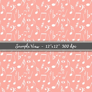 Music Scrapbook Paper, Musical Scrapbooking Paper, Musical Note Digital ...