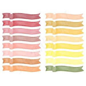 Watercolor Ribbon Clip Art - Banner Hand Painted Digital Clipart Paint ...