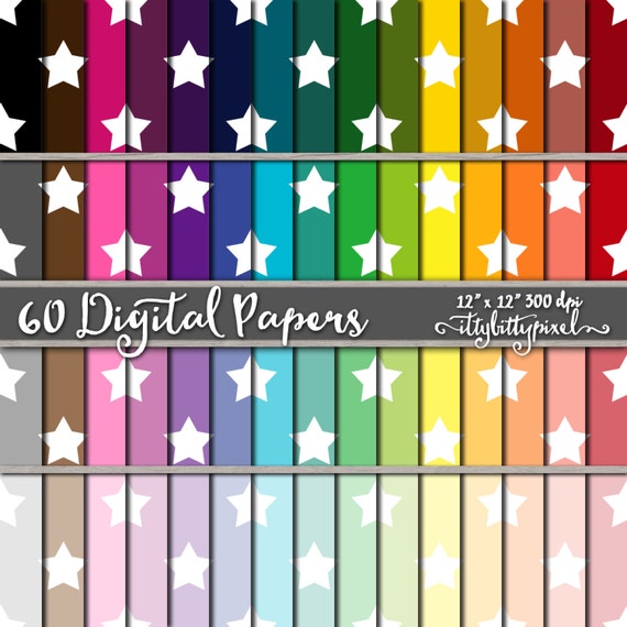 Star Scrapbook Paper Stars Scrapbooking Paper Star Digital | Etsy