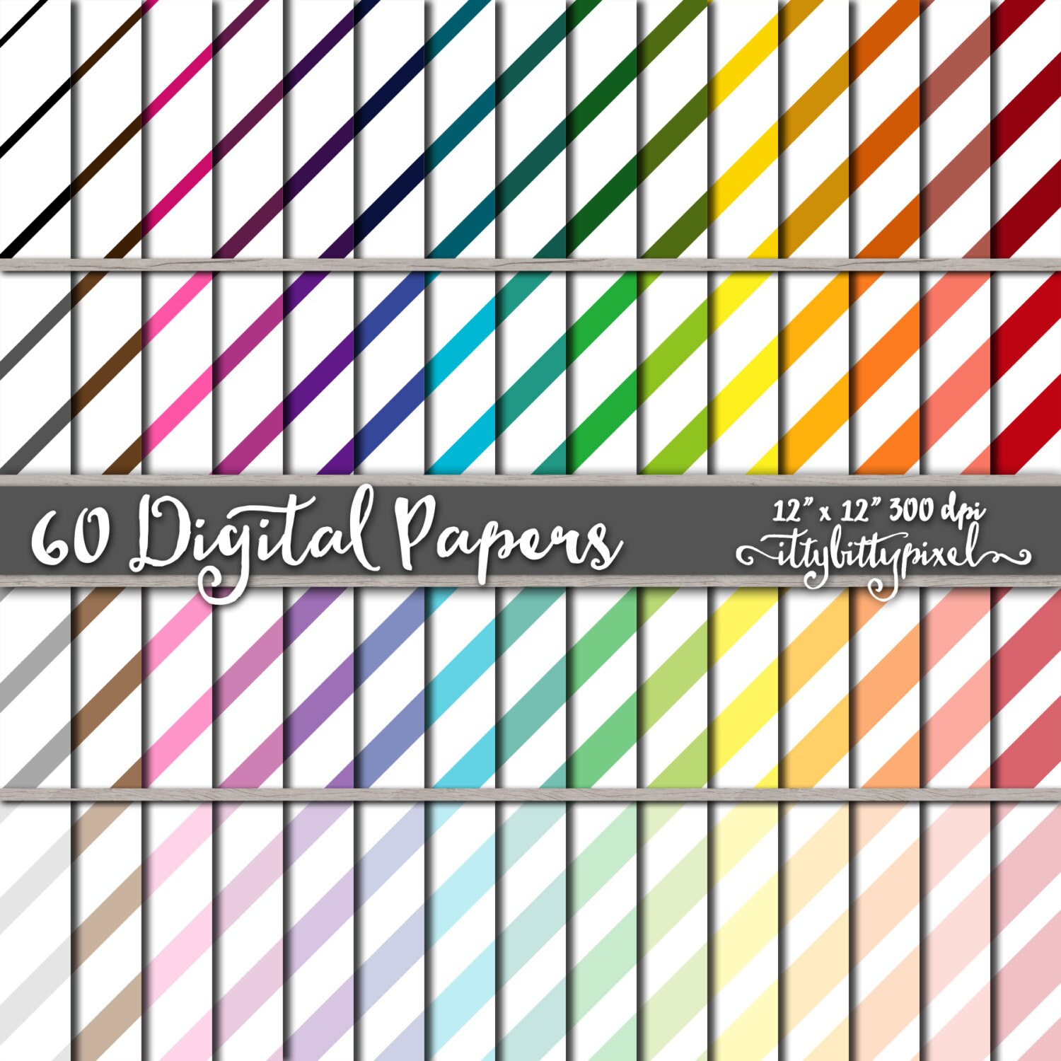 Ombre Diagonal Stripe Scrapbook Paper Stripe Scrapbooking | Etsy
