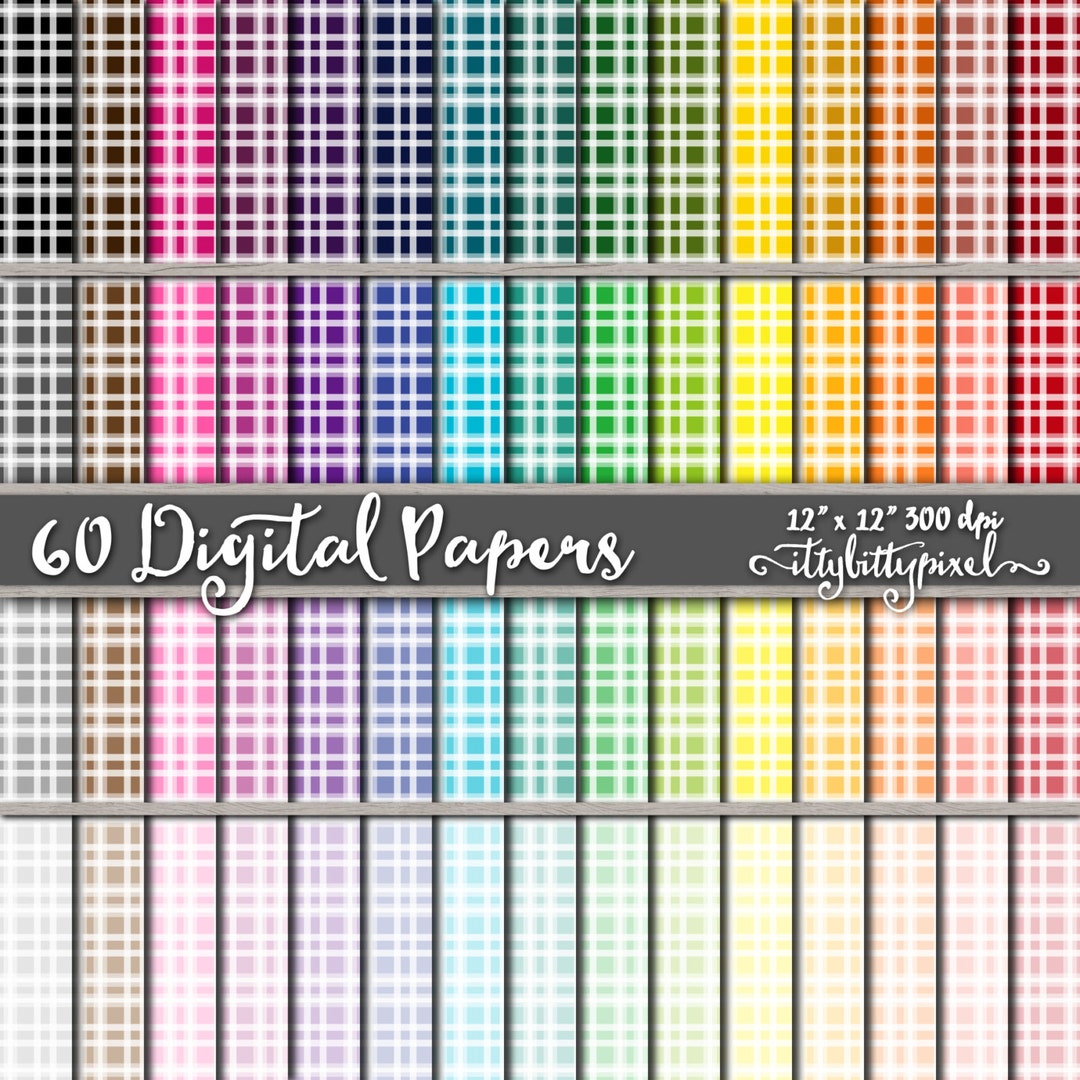 Plaid Digital Paper, Small Plaid Scrapbooking Paper, Plaid Scrapbook ...