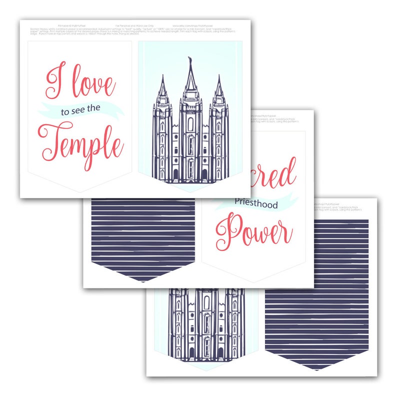 Temple and Priesthood Preparation Banner - LDS Primary 2020 PRINTABLE ...