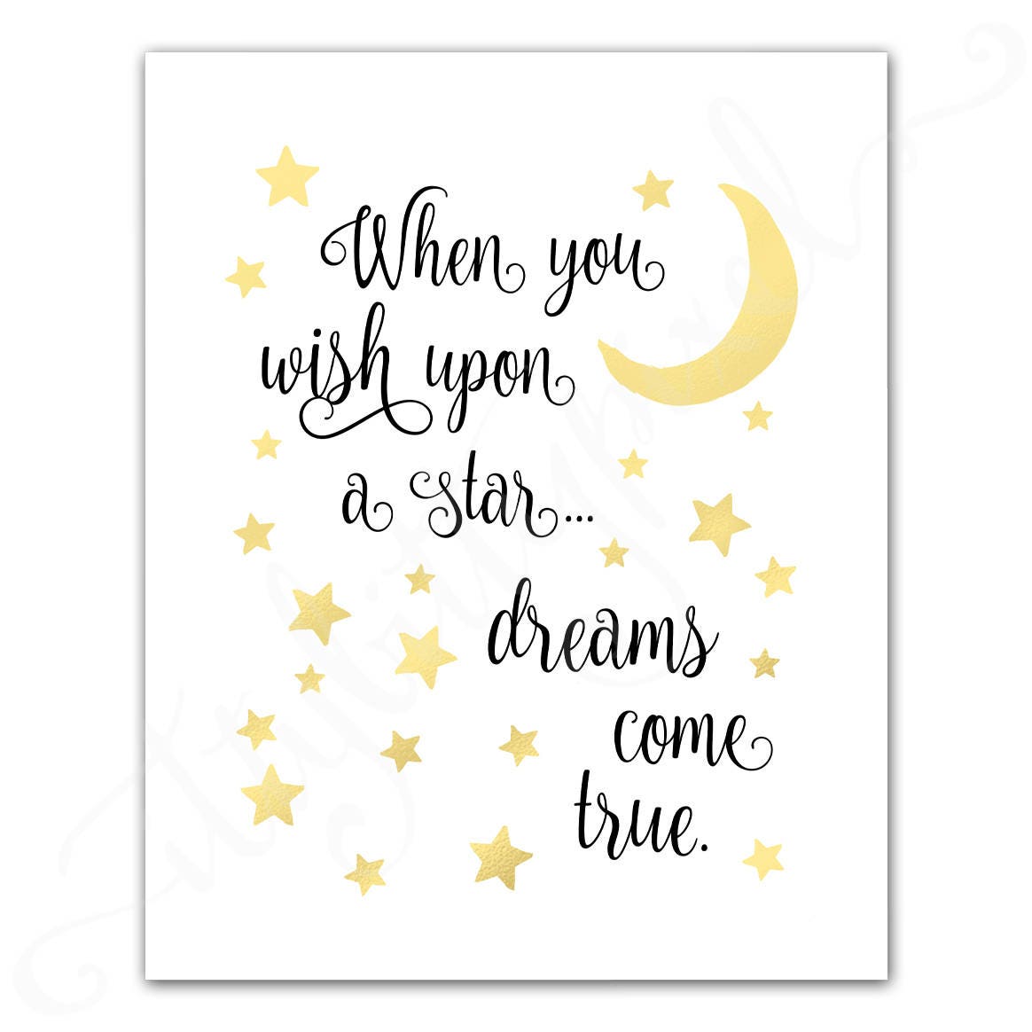 Wish Upon A Star Digital Wall Art Print PRINTABLE Dreams - Etsy