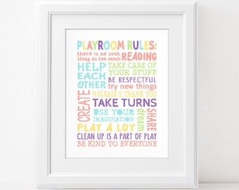 Bedroom Rules Digital Wall Art Print PRINTABLE Subway Art | Etsy