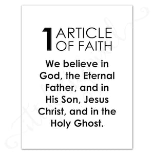 LDS Article of Faith Posters - PRINTABLE Sign Church of Jesus Christ ...