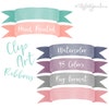 Watercolor Ribbon Clip Art Hand Painted Banner Digital Painted Clipart ...
