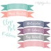 Watercolor Ribbon Clip Art Hand Painted Banner Digital Painted Clipart ...