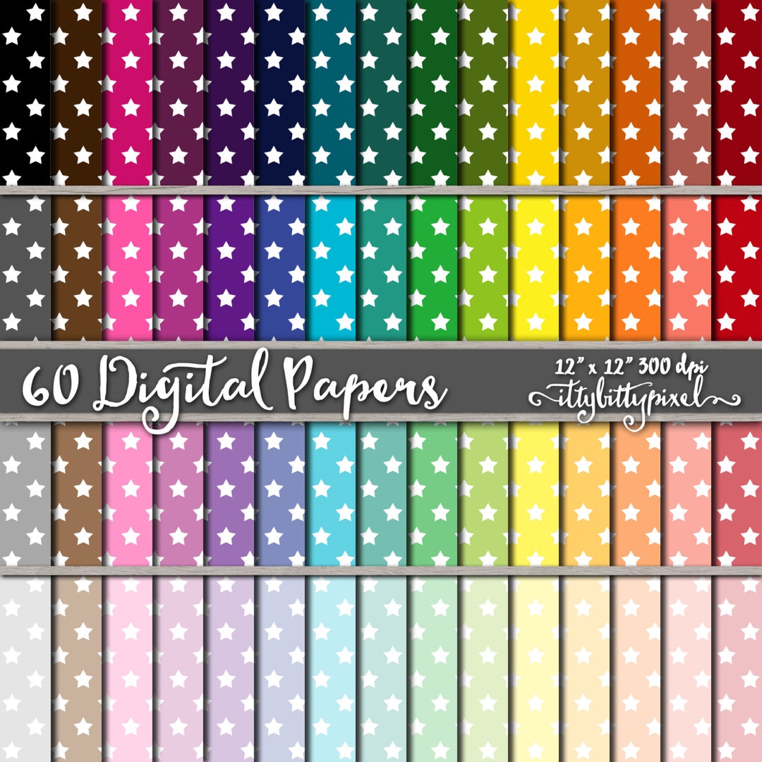Star Scrapbook Paper, Stars Scrapbooking Paper, Star Digital Paper, 4th ...