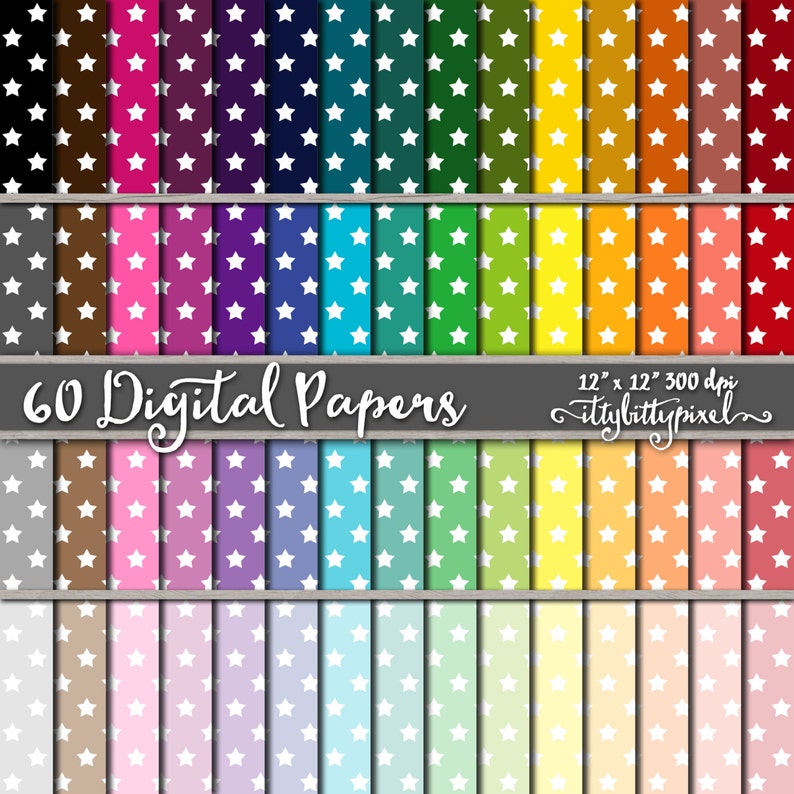 Star Scrapbook Paper Stars Scrapbooking Paper Star Digital - Etsy