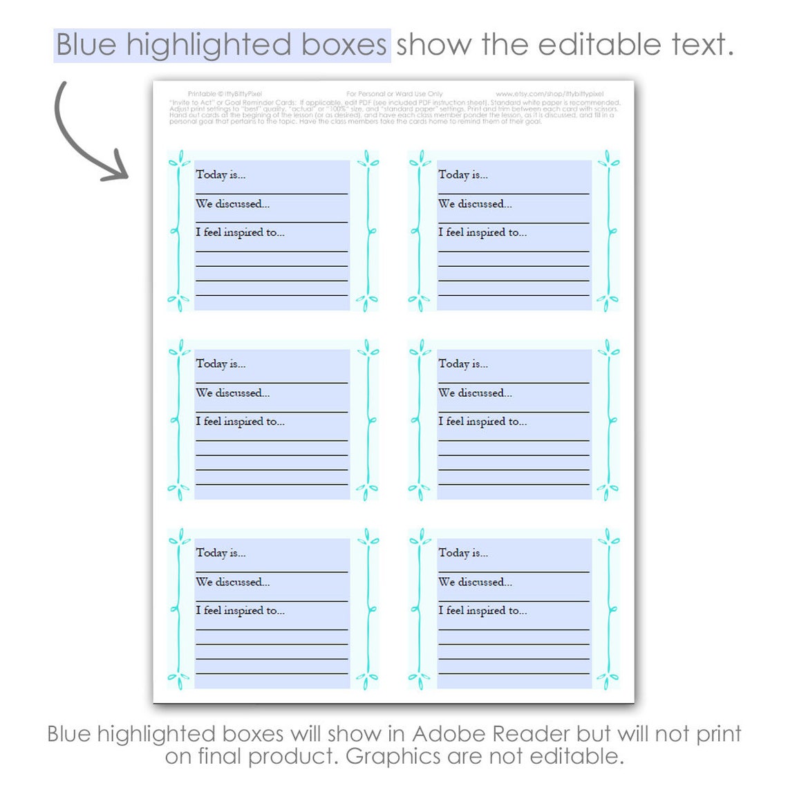 Commitment Reminder Cards LDS 2020 Come Follow Me PRINTABLE | Etsy